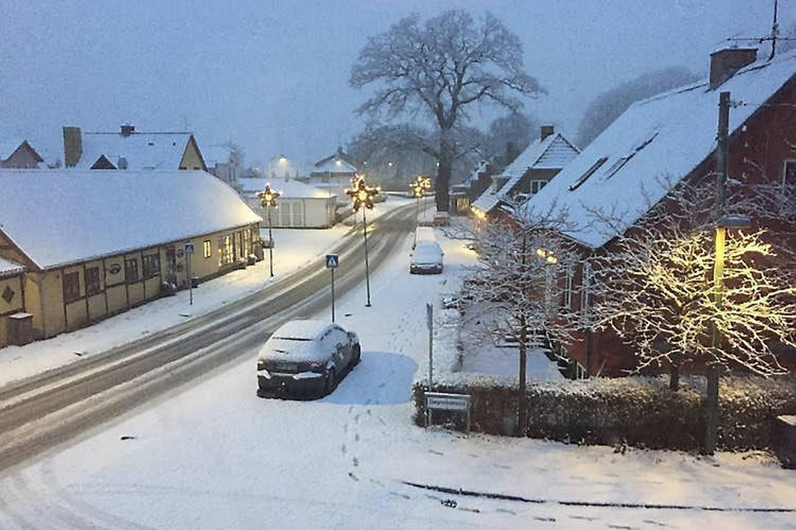 Hvid jul i sigte: Her er der faldet 5 centimeter sne i nat - Din Avis