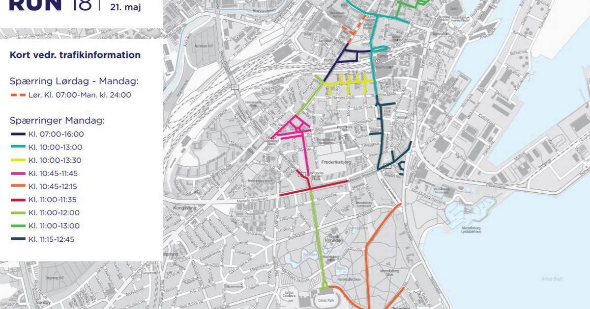 Interaktivt kort: Sådan påvirker Royal Run trafikken - Din Avis