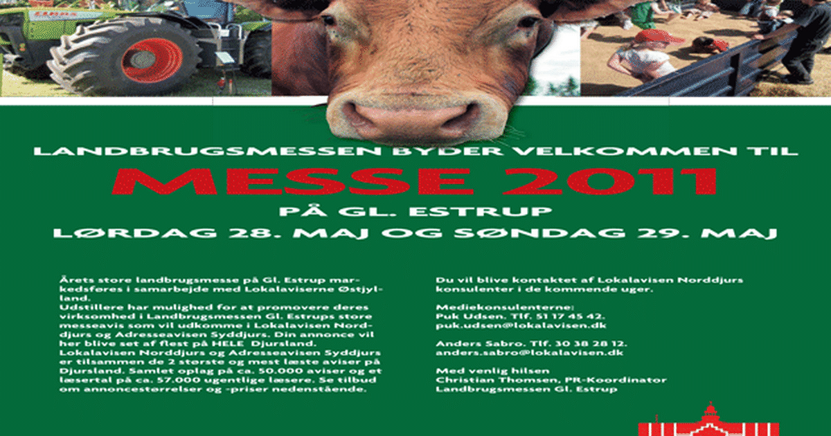 Billetter på spil til Landbrugsmessen på Gammel Estrup - Din Avis